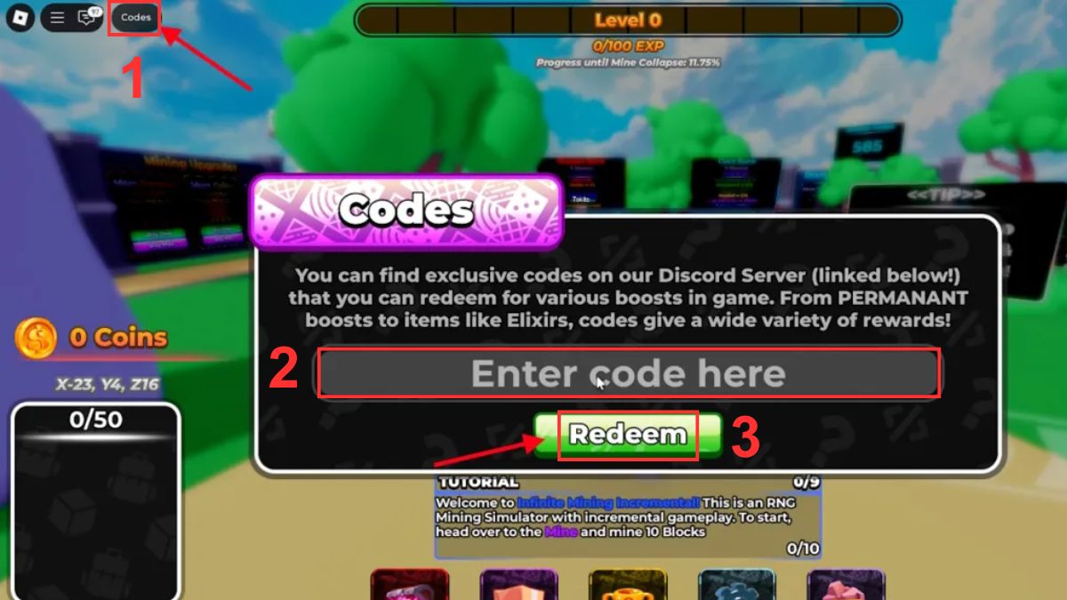 Danh sách code Infinite Mining Incremental mới nhất